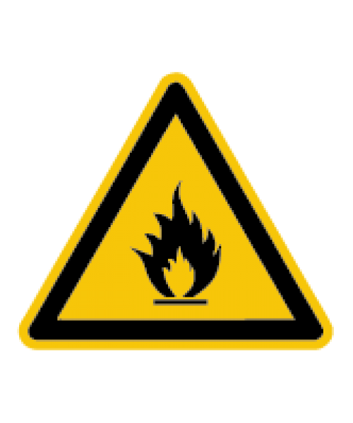 Įspėjamasis ženklas, Įspėjimas. Degi medžiaga